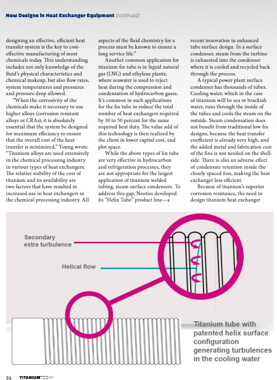 NEOTISS - High performance tube - Enhanced titanium tubing addresses ...